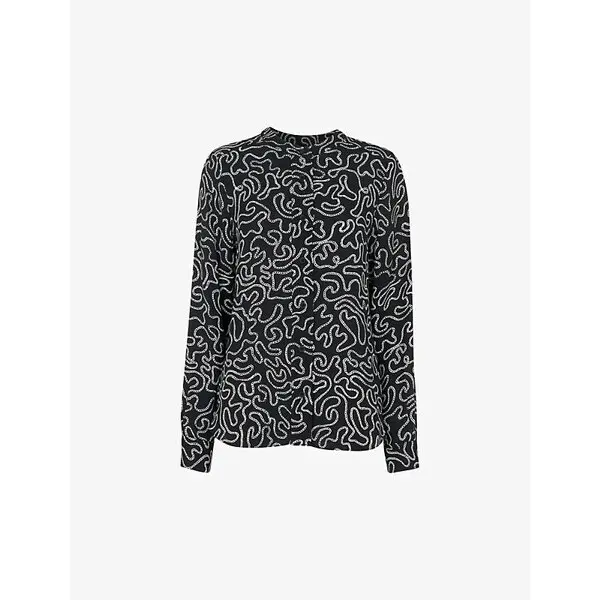 Whistles Chain-print Woven Shirt - Black