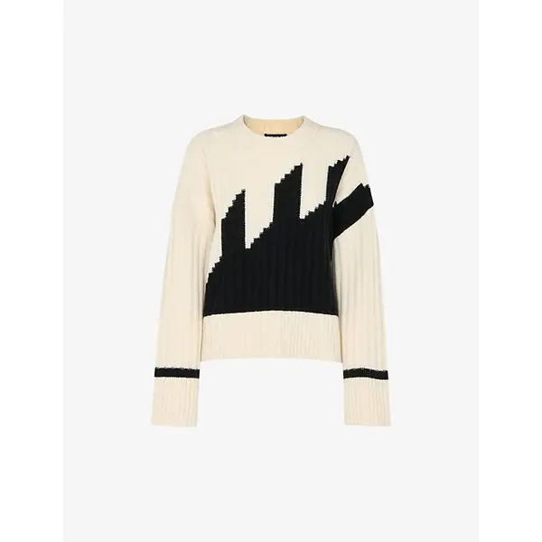 Whistles Graphic Intarsia Wool-blend Jumper - Cream