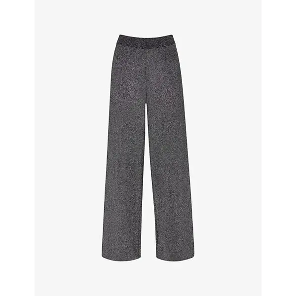 Whistles Metallic-fibre Wide-leg Trousers