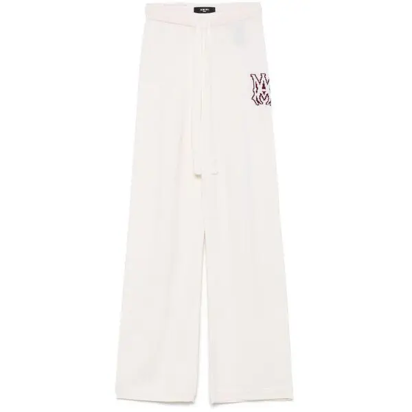 Amiri Wide Leg Jacquard Logo Wool Pants