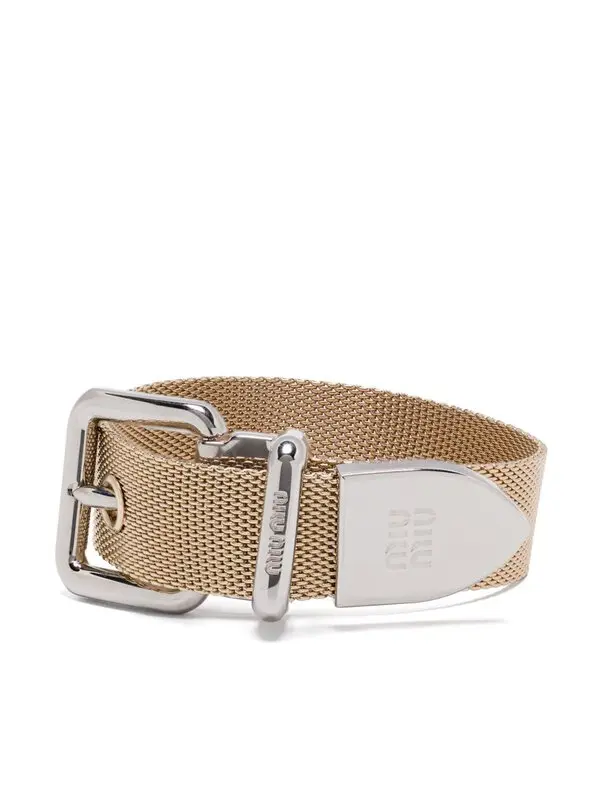 Miu Miu Two-tone Buckle Bracelet - Oro+acciaio