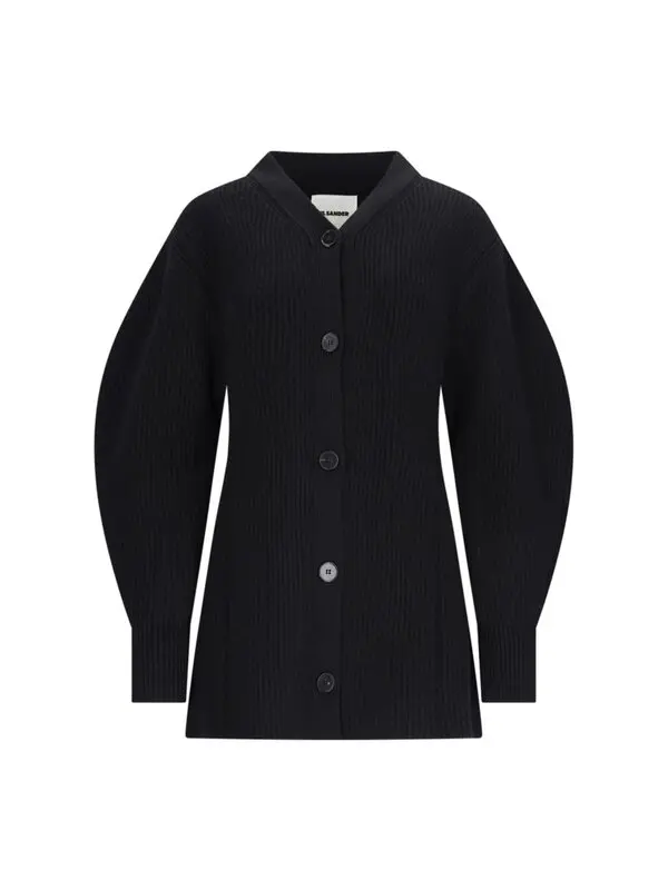 JIL SANDER Wool Cardigan - Black