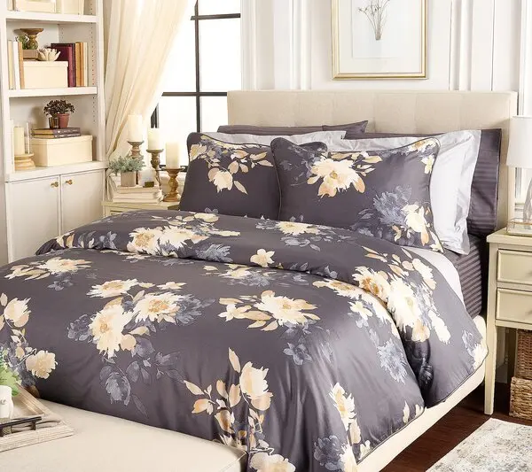NORTHERN NIGHTS As Is Floral Print Comforter & Sham Set-king