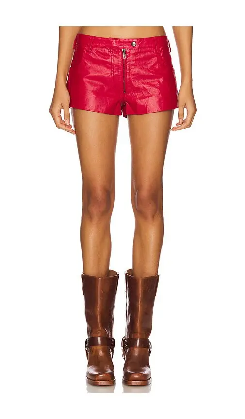 UNDERSTATED LEATHER Perfect Leather Short - Red