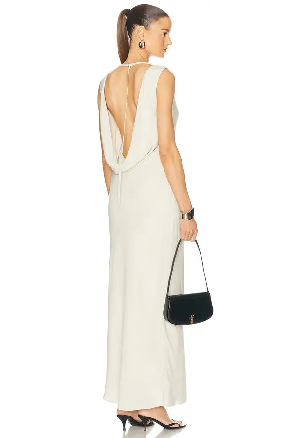 ST. AGNI Draped Cowl Dress - Dove