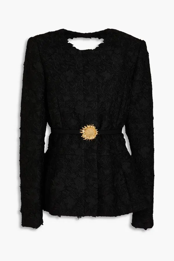 Oscar De La Renta Open-back Guipure Lace Jacket