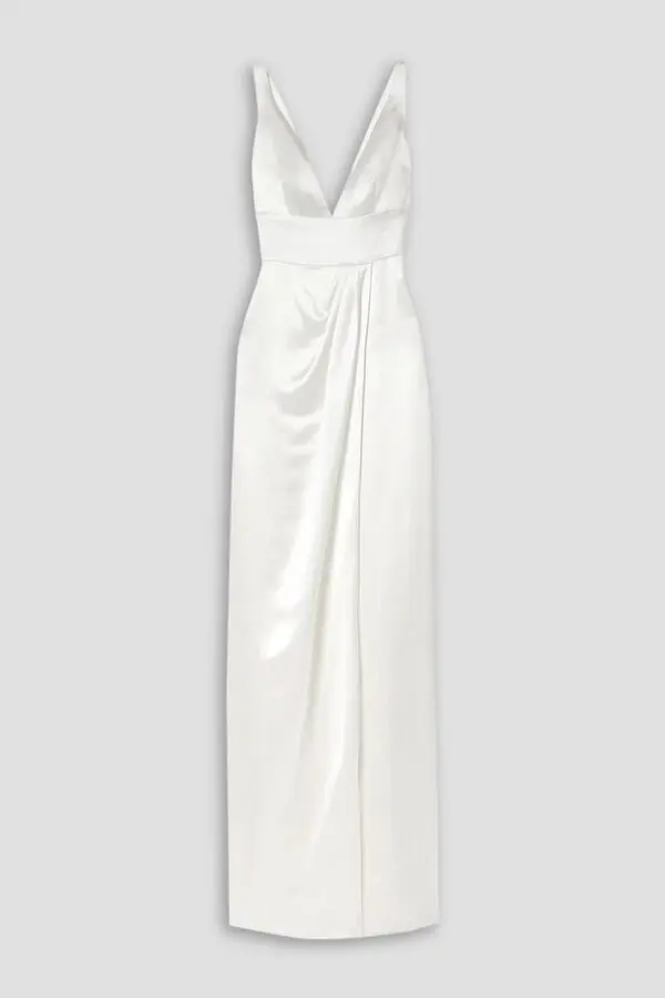 Naeem Khan Virginia Draped Silk-satin Gown