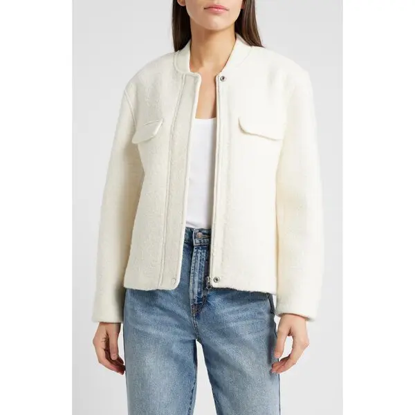 Rails Kinsley Bouclé Wool-blend Jacket - Ivory