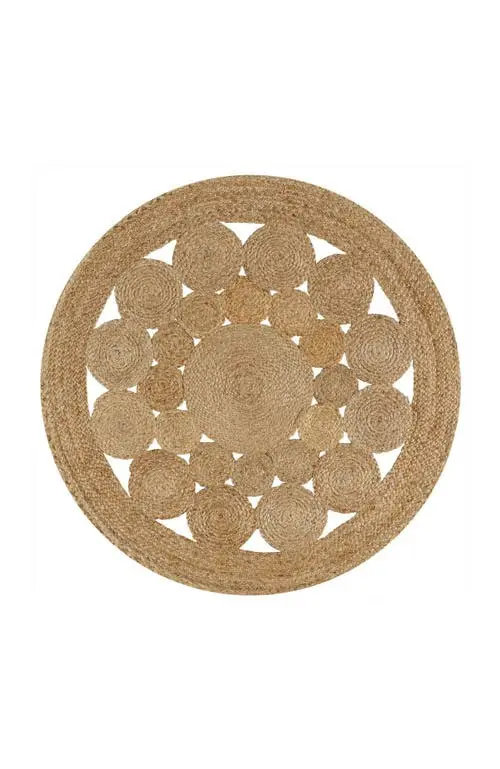 JONATHAN Y Cassia Round Jute Boho Circle Round Area Rug