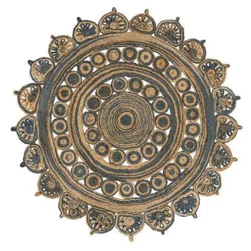 JONATHAN Y Flora Medallion Contemporary Bohemian Round Jute Round Area Rug