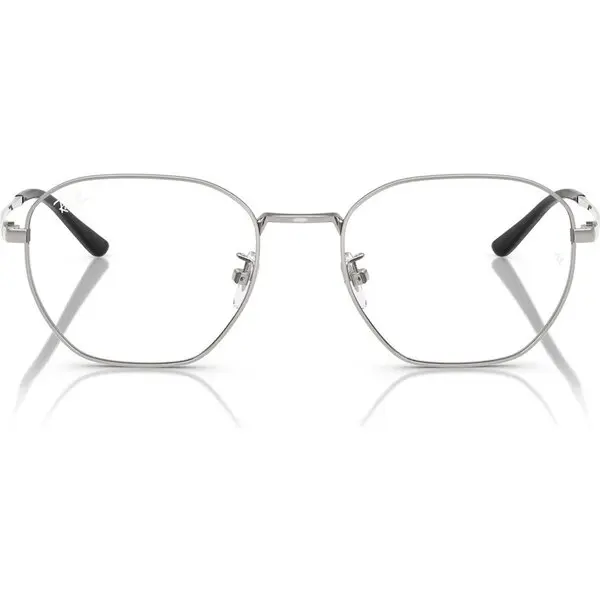 Ray-ban 53mm Irregular Optical Glasses - Silver