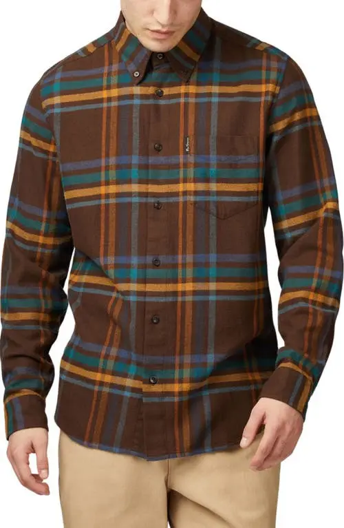 Ben Sherman Oversize Plaid Cotton Blend Flannel Button-down Shirt