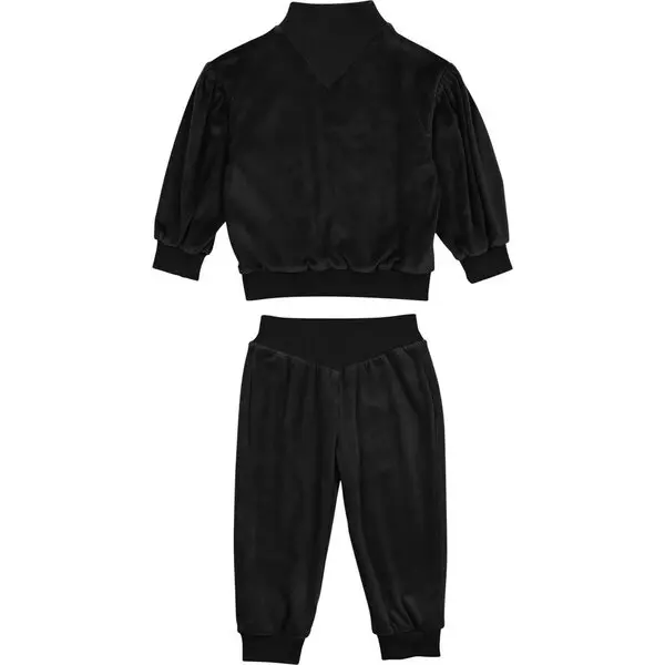 MANIÈRE Velour Funnel Neck Top & Joggers Set