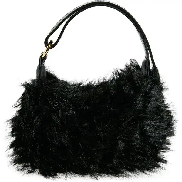 Sacai Small Faux Fur Bag In Black - 40% Off | Editorialist