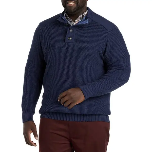 OAK HILL BY DXL Murphy Textured Mockneck Sweater