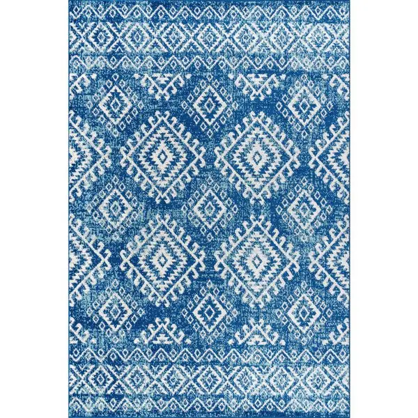 JONATHAN Y Moroccan Hype Boho Vintage Area Rug - Blue/white