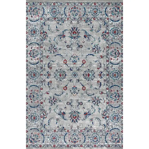 JONATHAN Y Modern Persian Vintage Area Rug - Light Gray/red