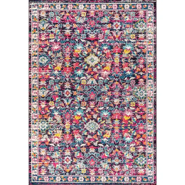 JONATHAN Y Modern Persian Boho Floral Area Rug - Multi/purple