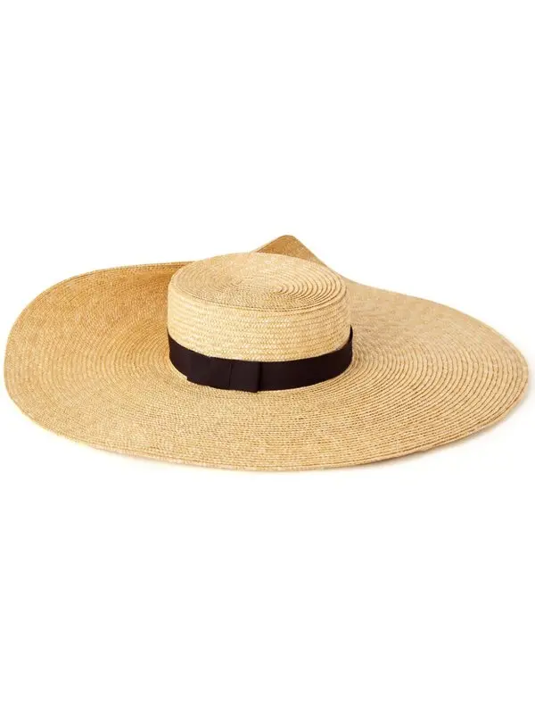 Nina Ricci Asymmetric Raffia Hat