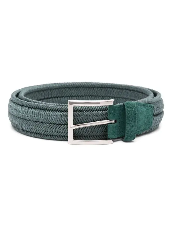 ORTIGNI Interwoven Buckle-fastening Belt - Green