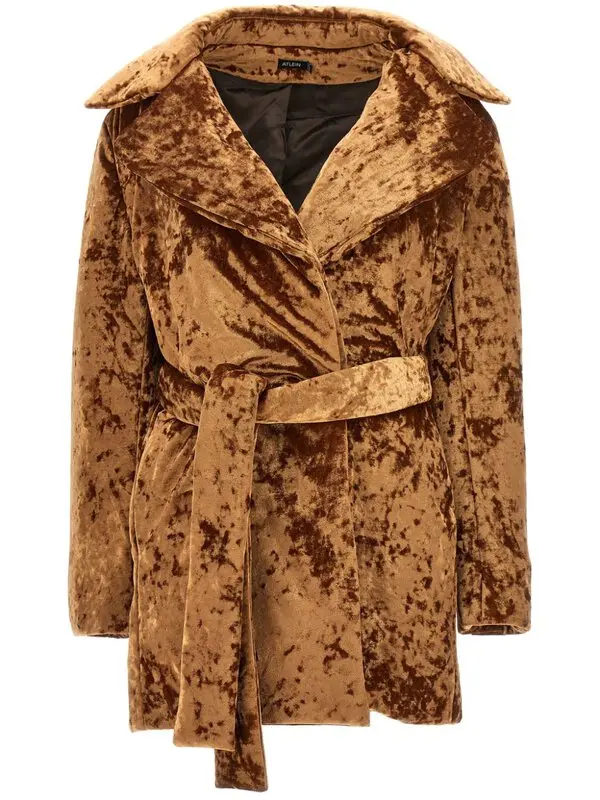 Atlein Crushed-velvet Coat