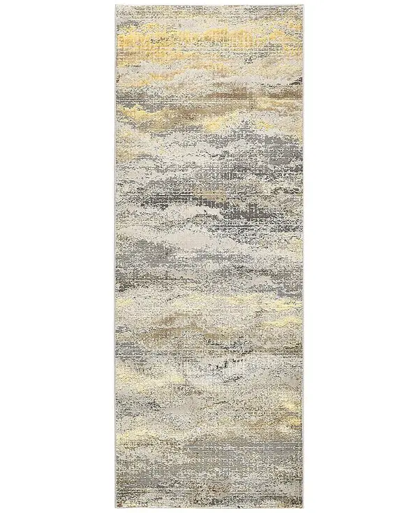 FEIZY Aura Aur3735f Runner Area Rug, 2'10 X 7'10 - Gold/gray