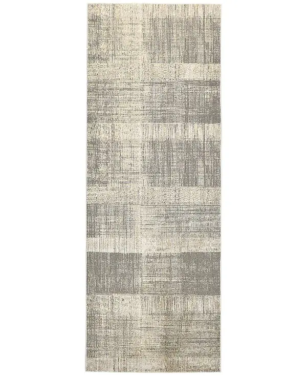 FEIZY Aura Aur3736f Runner Area Rug, 2'10 X 7'10 - Gray/ivory