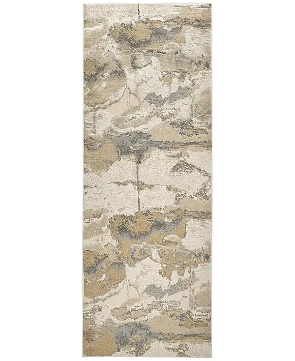 FEIZY Aura Aur3737f Runner Area Rug, 2'10 X 7'10 - Gray/ivory