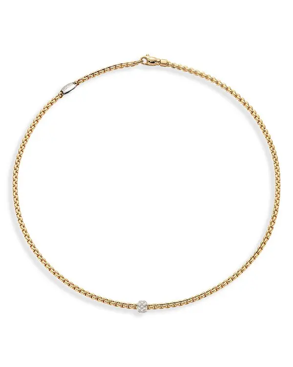 FOPE 18k Yellow Gold Eka Diamond Necklace - Gold/white
