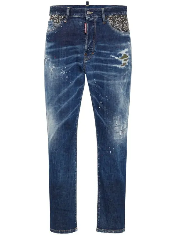 Dsquared2 Distressed Straight-leg Jeans
