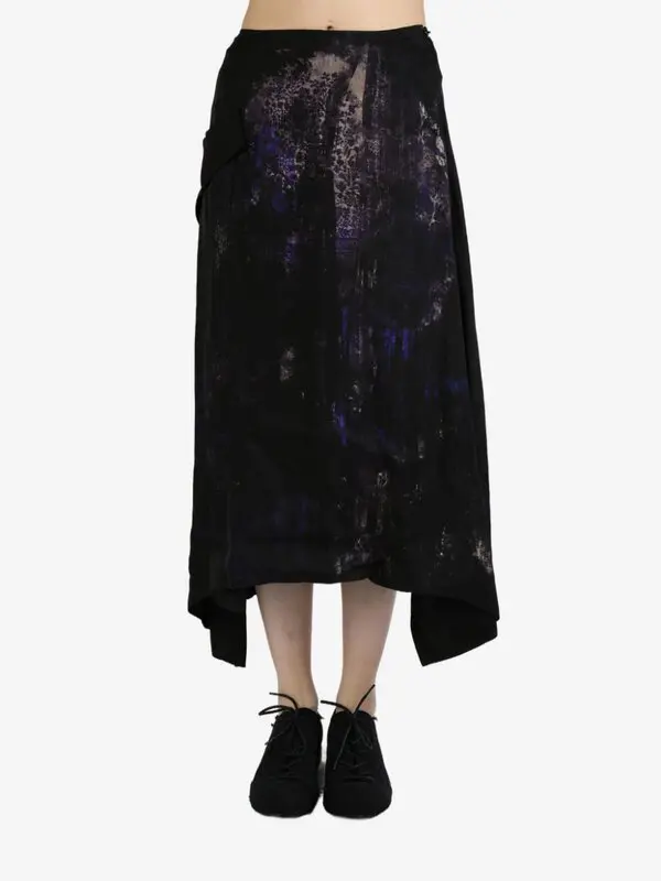 Y’s Flower-pattern Midi Skirt