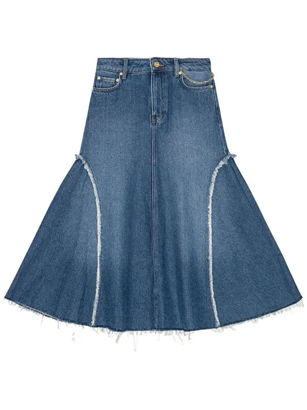 GANNI Denim Midi Skirt