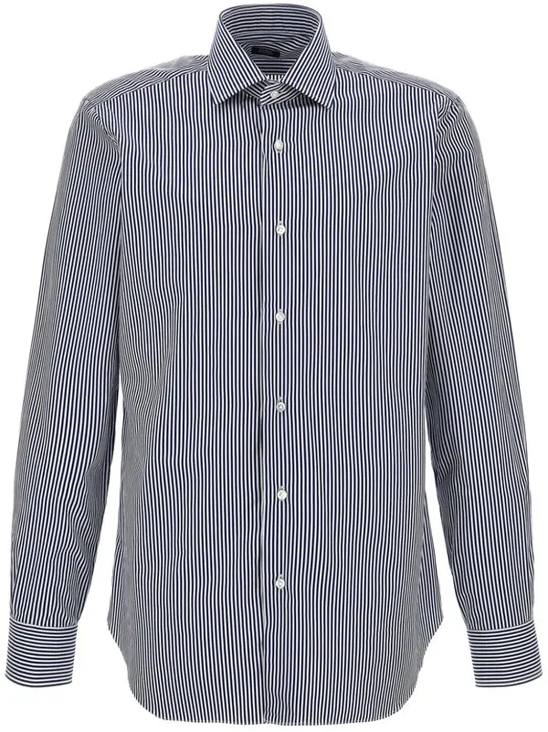 BARBA NAPOLI Striped Shirt - Blue