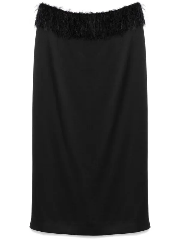 TOTÊME Fringed Maxi Skirt - Black