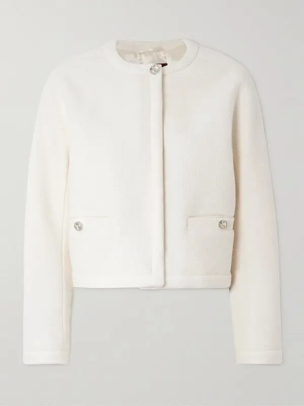 Gucci Cropped Wool-blend Bouclé Jacket - Off-white