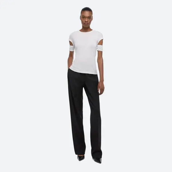 Helmut Lang Slashed Shrunken Tee - Optic White