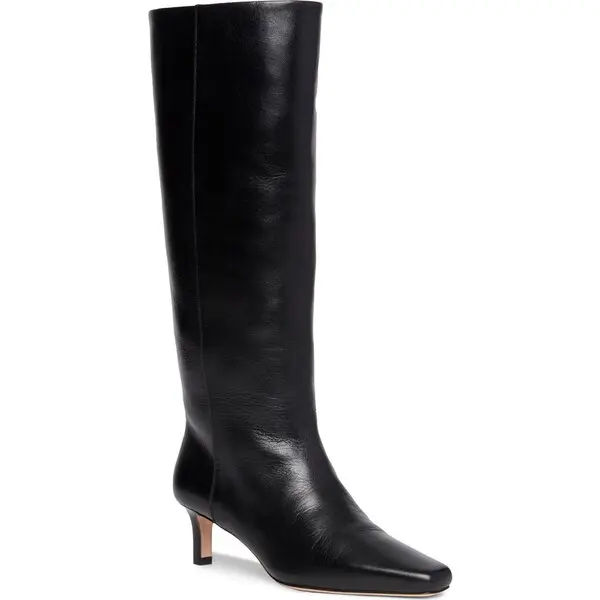 Paige Ansley Kitten Heel Knee High Boots - Black