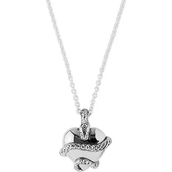 ASTOR & ORION Wise Heart Charm Pendant Necklace - Silver