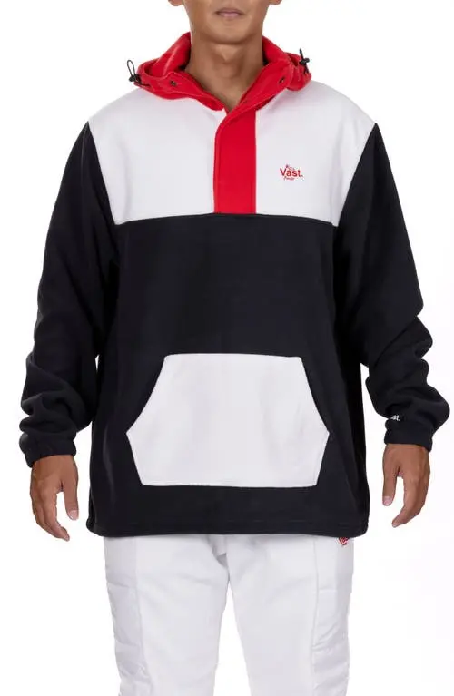 VAST Colorblock Fleece Half Zip Hoodie - Black Multi