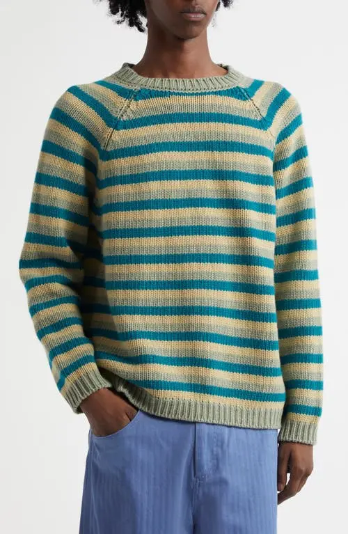 BODE Mossy Glen Wool Crewneck Sweater - Green Multi