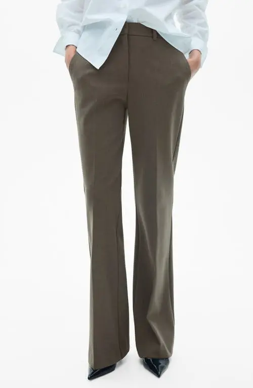 Mango Emma Flare Trousers - Green