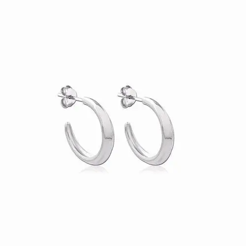 ASTOR & ORION Crescent Hoop Earrings - Silver