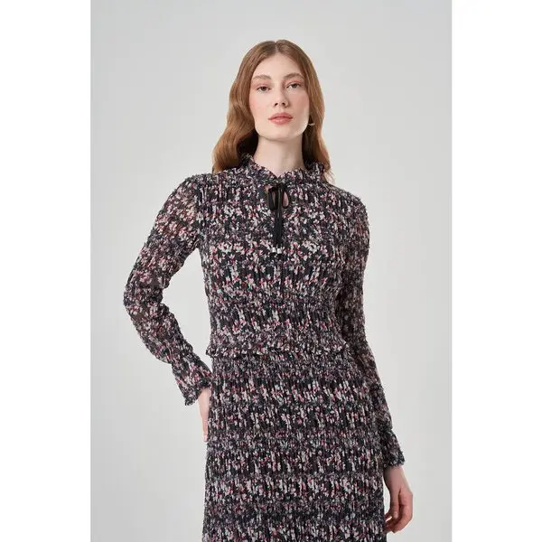 MIZALLE Patterned Crochet Midi Dress