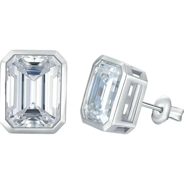 DONATELLO GIAN Name' Sterling Emerald Cut Stud Earrings