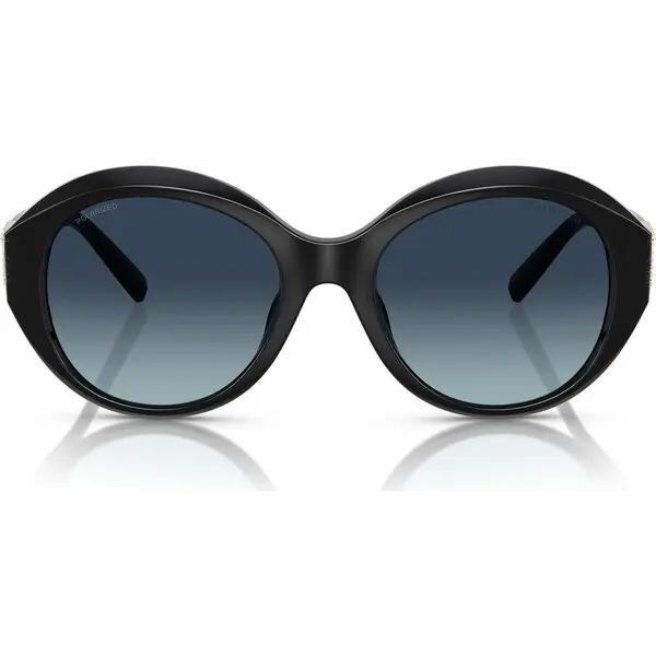 Tiffany & Co. 53mm Gradient Polarized Round Sunglasses - Black