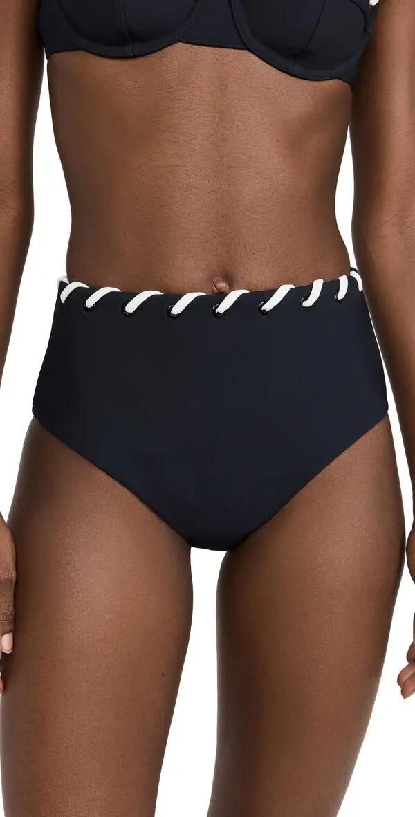Simkhai Milou High-waisted Bikini Bottom - Black White