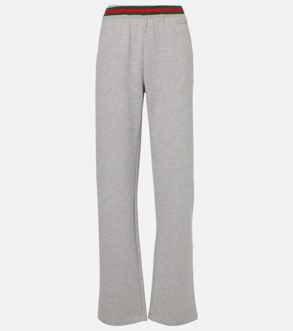 Gucci Web Stripe Cotton Jersey Sweatpants