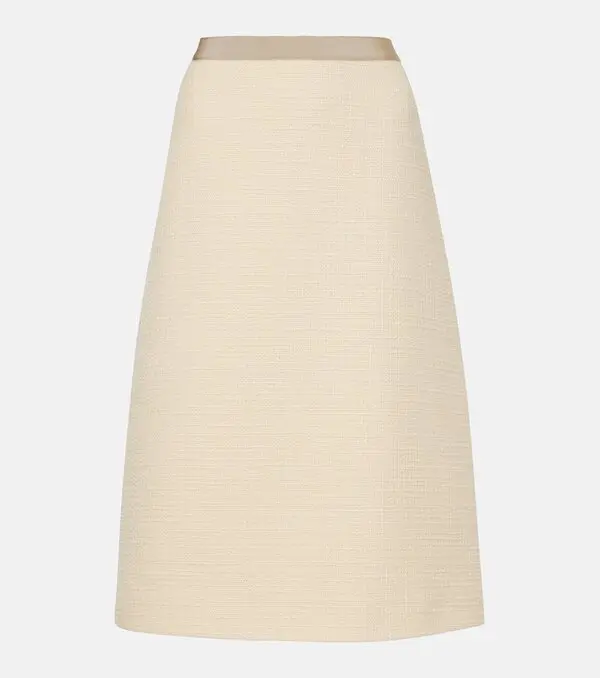 Valentino Garavani Mossi Wool-blend Tweed Midi Skirt