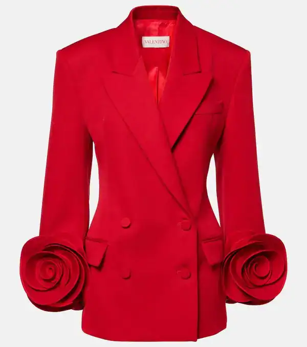 Valentino Garavani Virgin Wool Blazer In Red - 30% Off | Editorialist