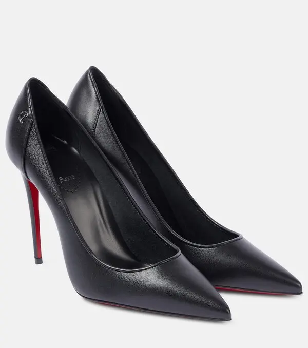CHRISTIAN LOUBOUTIN Sporty Kate 100 Leather Pumps - Black